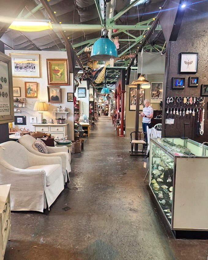 Wide aisles lead you past carefully curated sections where that turquoise pendant light could become the conversation piece your living room needs.