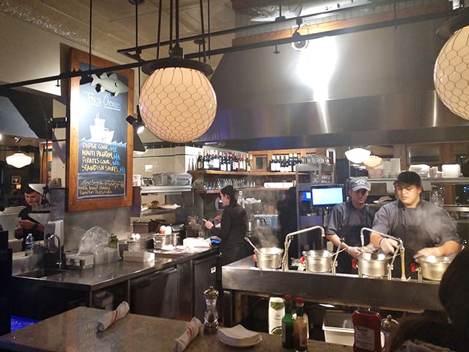 The open kitchen lets you watch the magic happen, which is reassuring when you're about to eat something fresh.