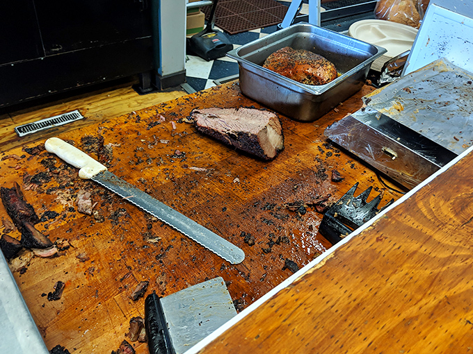 Behind the scenes on the cutting board &ndash; where brisket transforms from science project to religious experience under a skilled knife.