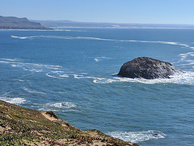 That's not just a rock formation—it's nature's own sentinel, standing guard over Point Sal's waters for countless generations.