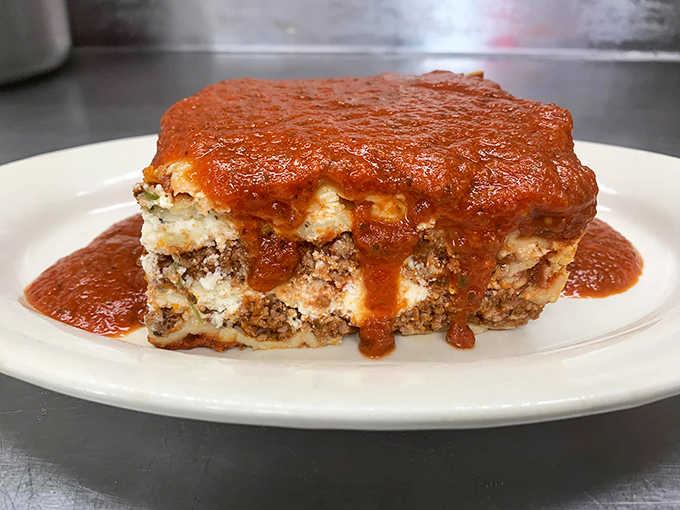 Lasagna that doesn't just sit on the plate but commands attention&mdash;layers of pasta, cheese, and sauce in perfect harmony like a delicious orchestra.