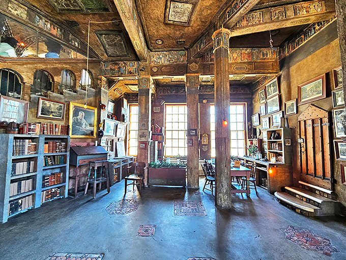 The library feels like someone asked, "What if books could grow from walls?" and then made it happen.