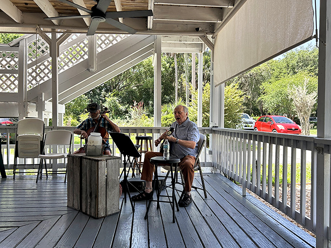 Live music on the porch adds the perfect soundtrack to your meal&mdash;because in Florida, even breakfast deserves its own background music.