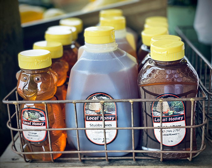 Liquid gold in various forms. This local honey collection is what bees brag about at their annual performance reviews.