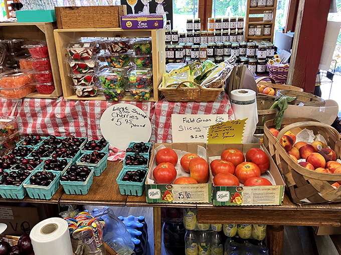 Fresh produce and local goods share space with homemade treats. It's like a farmers market and your favorite bakery had a delicious baby.