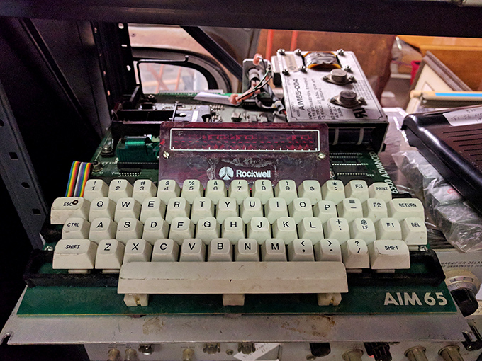 This Rockwell AIM 65 microcomputer isn't just vintage tech – it's a fossil from the Jurassic period of computing when keyboards were mechanical marvels.