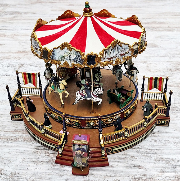 This miniature carousel isn't just a decoration—it's childhood nostalgia in collectible form, ready to become someone's treasured heirloom.