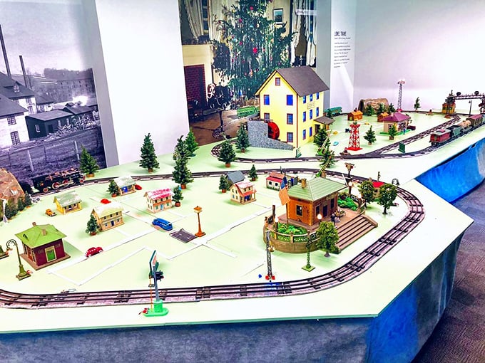 This meticulously crafted model train layout captures a bygone era in miniature, complete with tiny houses that probably have better real estate values than yours.
