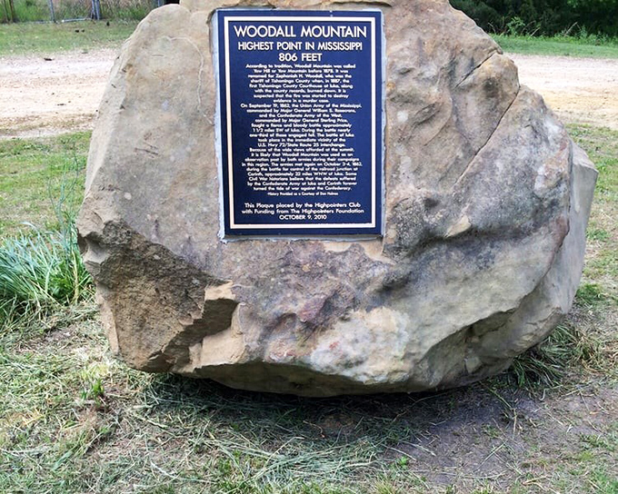 Woodall Mountain marker: At 806 feet, it's Mississippi's highest point. Not exactly Everest, but we'll take our bragging rights where we can!