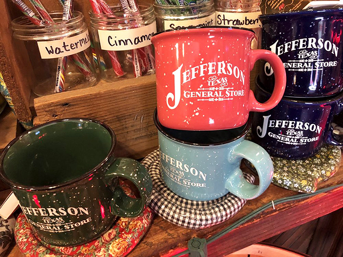 These aren't just coffee mugs&mdash;they're morning ambassadors from Jefferson. Each ceramic vessel carries your caffeine with a side of Texas pride.