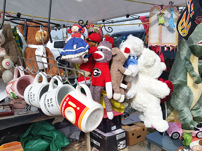 The island of misfit toys meets coffee culture&mdash;where sock monkeys and novelty mugs find new homes together. Childhood nostalgia by the cupful.