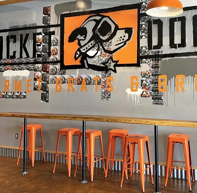 These vibrant orange stools aren't just seating &ndash; they're front-row tickets to one of Fresno's most satisfying culinary performances.