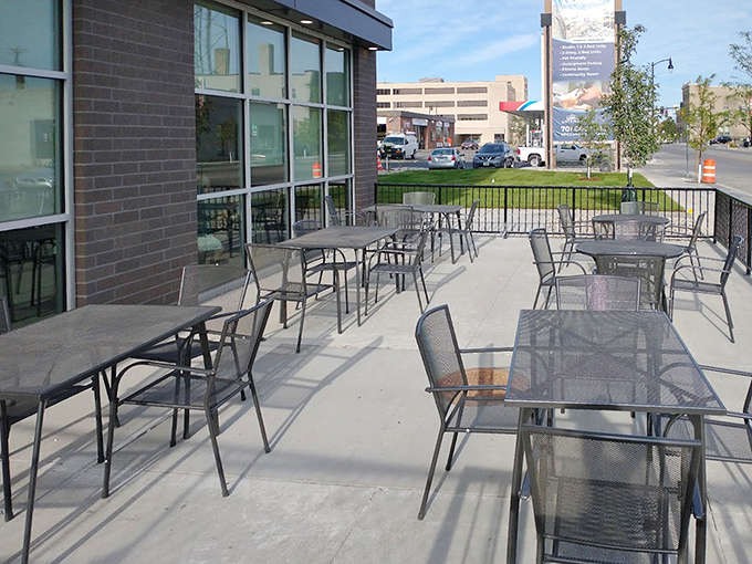 Outdoor seating for those three perfect North Dakota days when it's neither snowing nor being invaded by mosquitoes.