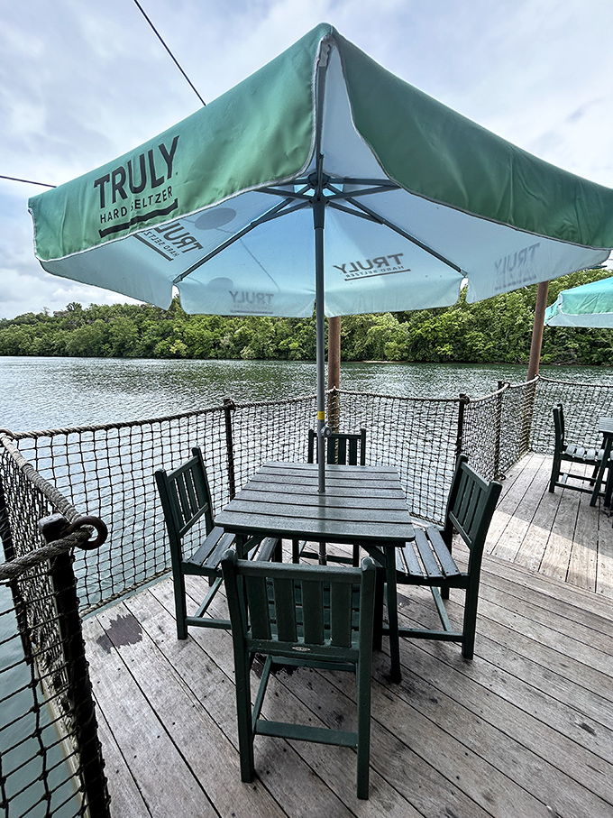 The outdoor deck offers front-row seats to nature's dinner theater &ndash; where the only thing better than the view is knowing your meal is on its way.
