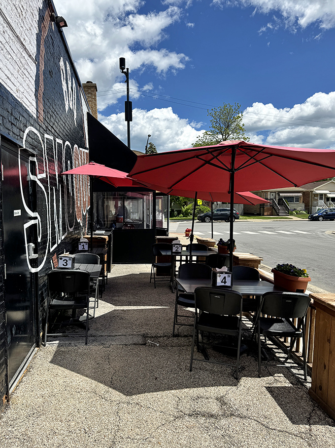 Outdoor seating where the aroma of smoked meats mingles with fresh air. Even Chicago weather can't diminish the pleasure.