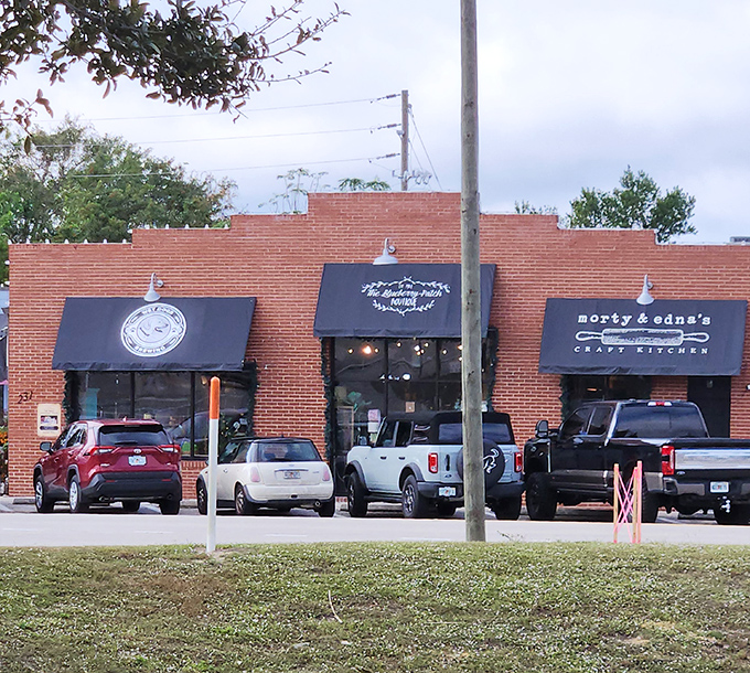 The brick fa&ccedil;ade with its trio of awnings stands ready for hungry visitors, like a culinary oasis in Lake Placid's downtown landscape.