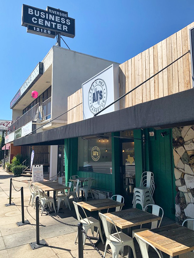 The Riverside Business Center sign might not scream "culinary destination," but smart eaters know treasures hide in strip malls.