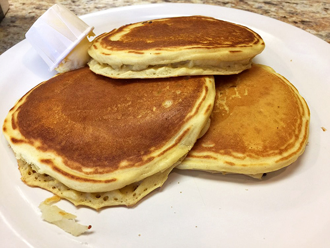 Pancakes with the perfect golden-to-fluffy ratio &ndash; the breakfast equivalent of hitting every green light on your morning commute. Simple perfection.
