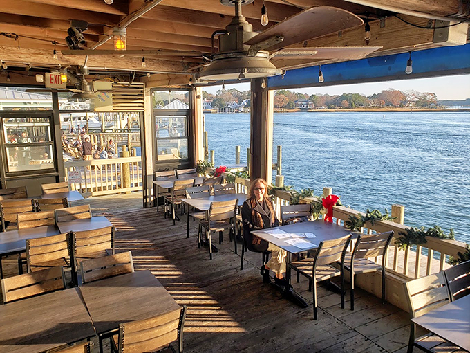 A waterfront deck where every table comes with a million-dollar view&mdash;the kind of setting that makes even mediocre food taste better (though the food here is far from mediocre).