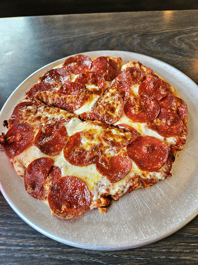 This pepperoni pizza doesn't just have toppings&mdash;it has a constellation of perfectly crisped meat discs on a sea of cheese.