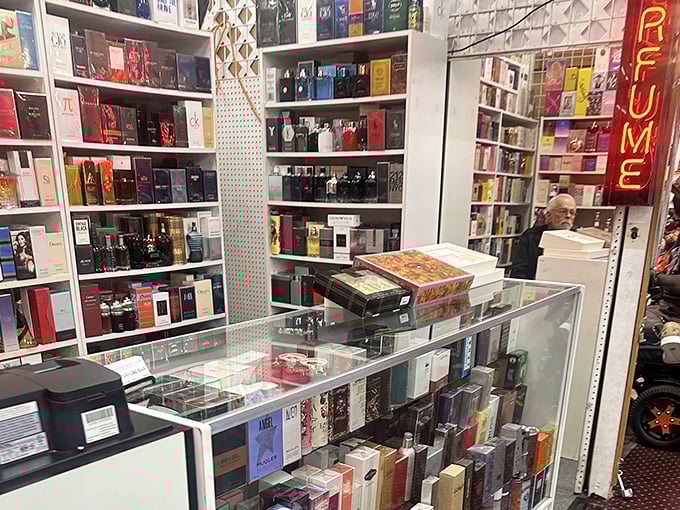 The perfume section: where you can sample scents from around the world without the intimidating glares of department store salespeople.