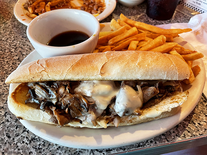 Philly transplanted to the desert. This cheesesteak sandwich proves that sometimes the best Western food comes from back East.