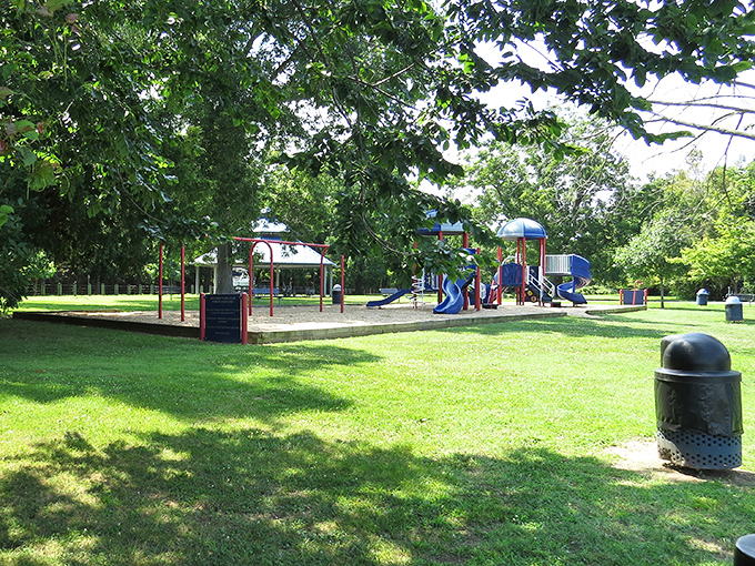 This playground sits empty now, but come afternoon, it'll transform into the epicenter of Oxford's pint-sized social scene.