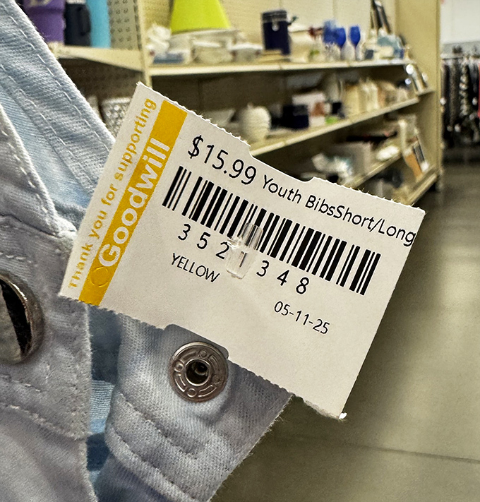 The yellow tag tells the tale&mdash;quality kids' clothes at prices that make parents do a double-take of disbelief.