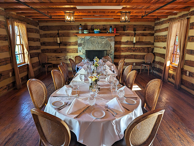 This private dining room in a log cabin setting isn't just a space &ndash; it's a time portal where modern cuisine meets historic charm.