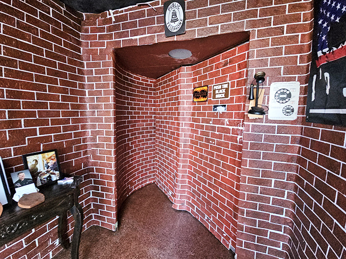 Even the brick-lined hallway has character&mdash;this place doesn't waste a single square foot on being ordinary.