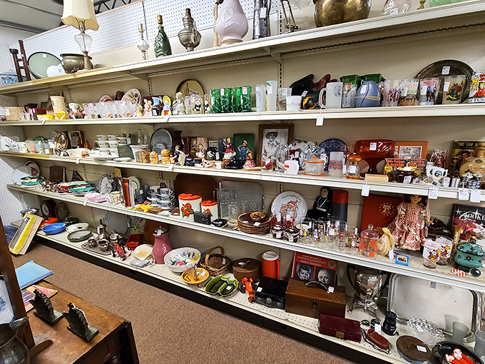 Shelves packed with yesterday's everyday items&mdash;today's treasures. One person's forgotten knickknack is another's perfect find.
