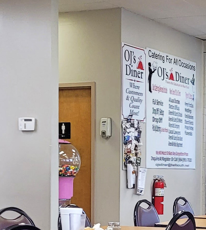 The restroom &ndash; because even practical spaces deserve a mention in the full diner experience.