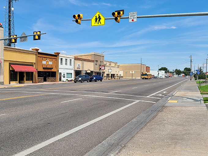Downtown crossroads where every direction leads somewhere friendly, and parking is still gloriously free.