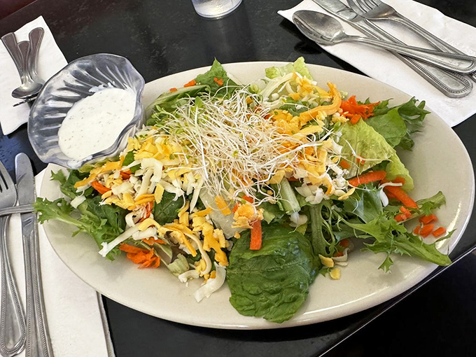 A salad that actually deserves its name&mdash;fresh ingredients having a party on your plate with sprouts playing the role of confetti.