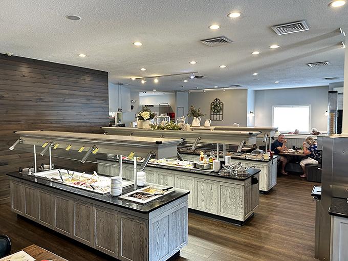 The buffet setup &ndash; where Pennsylvania Dutch abundance meets modern efficiency, and your only job is to pace yourself wisely.