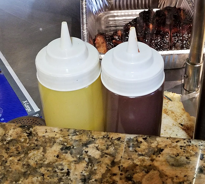 Sweet or spicy &ndash; the eternal BBQ debate settled by offering both in squeeze bottle democracy.