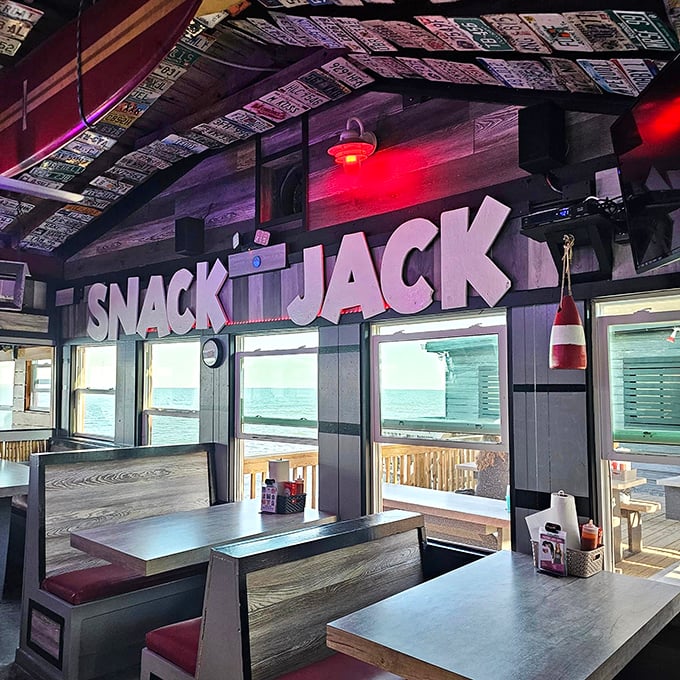 Ocean views through every window and "SNACK JACK" proudly displayed&mdash;this isn't just dining, it's a front-row seat to the Atlantic's endless performance.
