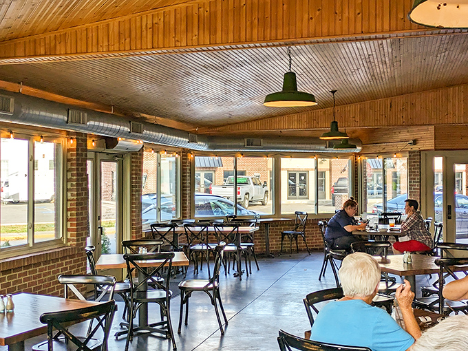 Comfortable seating that invites you to settle in, because good barbecue deserves your full, unhurried attention.