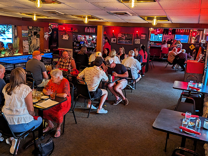 A dining room filled with people who know the secret to happiness: good food shared with good company.