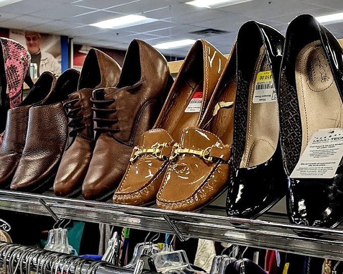 Shoe lineup that would make Imelda Marcos proud &ndash; barely-worn loafers and pumps waiting for their Cinderella moment.