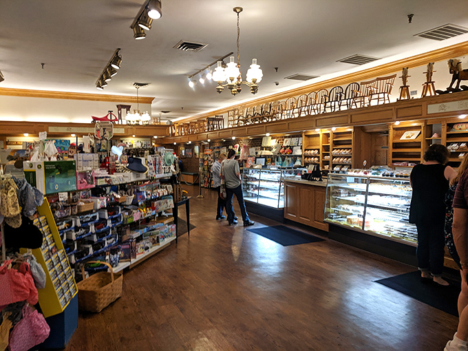 The gift shop and bakery area&mdash;where willpower goes to die and "I'll just look around" becomes "I need seventeen different baked goods."