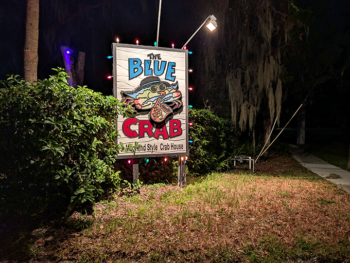 By night, the sign becomes a beacon for hungry travelers. Those twinkling lights are actually Morse code for "Get the key lime pie."