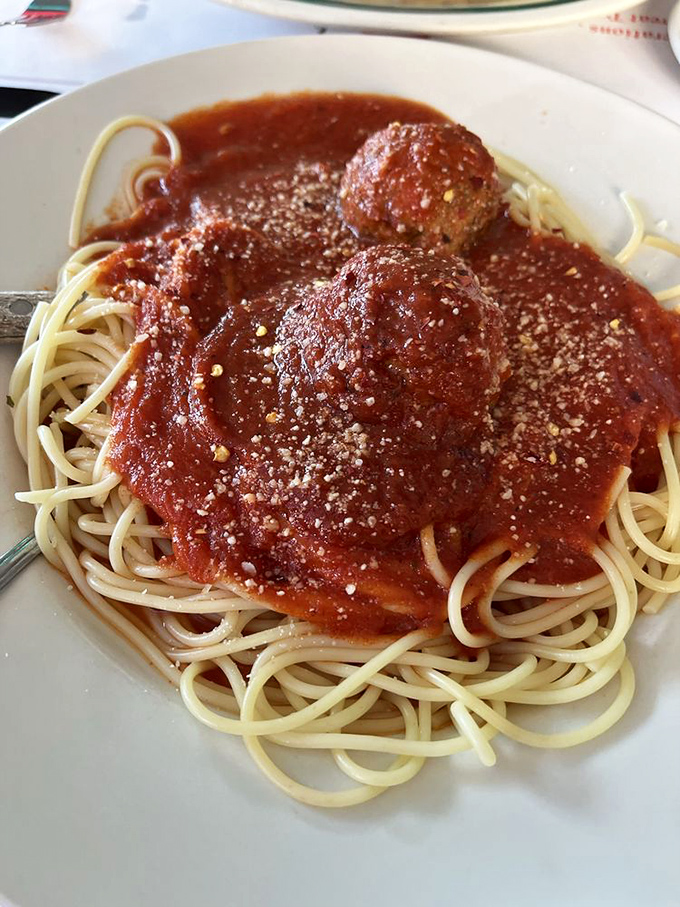 Spaghetti and meatballs &ndash; the dish that launched a thousand Italian restaurants, executed with the respect it deserves.