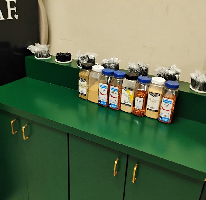 The spice shelf &ndash; where the magic begins. These unassuming jars hold the secret flavor combinations behind Little Anthony's beloved dishes.