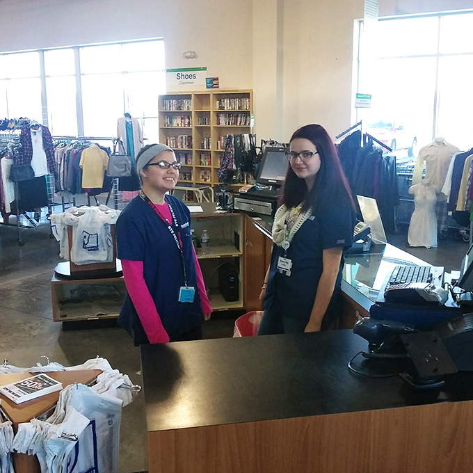 The friendly faces of thrift. These helpful staff members are the unsung heroes who transform donated chaos into the organized treasure hunt you enjoy.