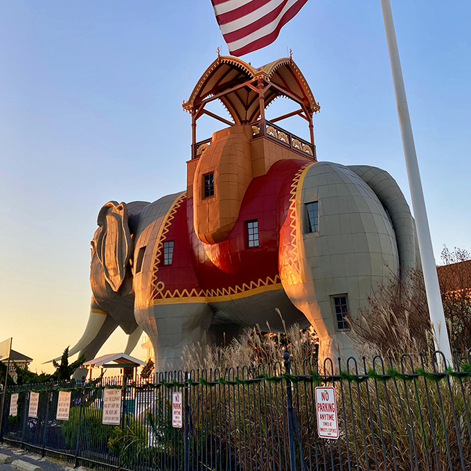 Lucy glows magnificently at sunset, her Victorian silhouette creating a postcard-perfect moment against the golden sky.