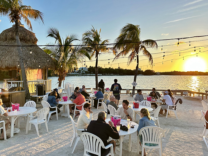 Dinner with a sunset chaser. At Lorelei, the tables facing west come with a complimentary light show that outshines any dessert menu.