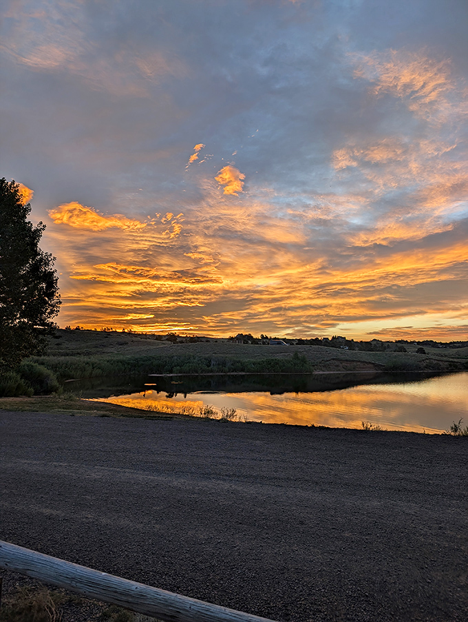 Sunset paints the sky in colors that would make Bob Ross weep tears of pure joy.
