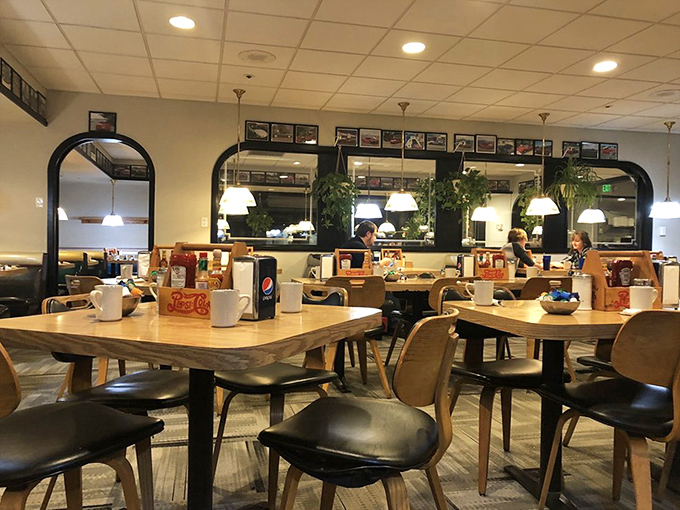 Tables spaced for conversation, pendant lights casting a warm glow &ndash; the stage is set for memories made over plates of comfort food.