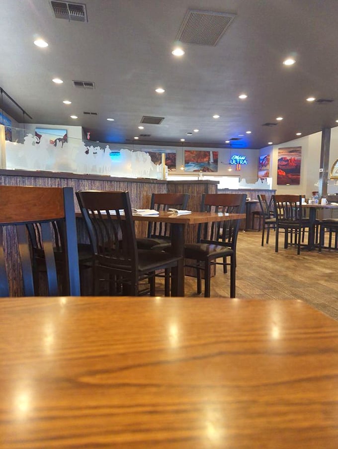 Simple wooden tables that have witnessed countless family celebrations, road trip pit stops, and "I needed that" moments after long drives.